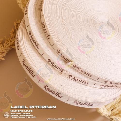 Jual label sablon / label katun /label hijab - cream, 5cm - Kota ...