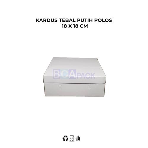 Jual KARDUS PUTIH POLOS 18 X 18 CM - DUS KOTAK MAKAN ISI 50 SET ...