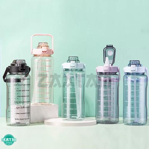 Jual BOTOL AIR MINUM MOTIVASI 2 LITER 2L BOTOL KOREA TRANSPARAN BPA ...