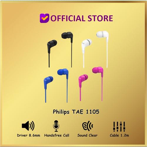 Promo Philips TAE1105 In-Ear Wired Headphones Earphone TAE 1105 - Hitam ...