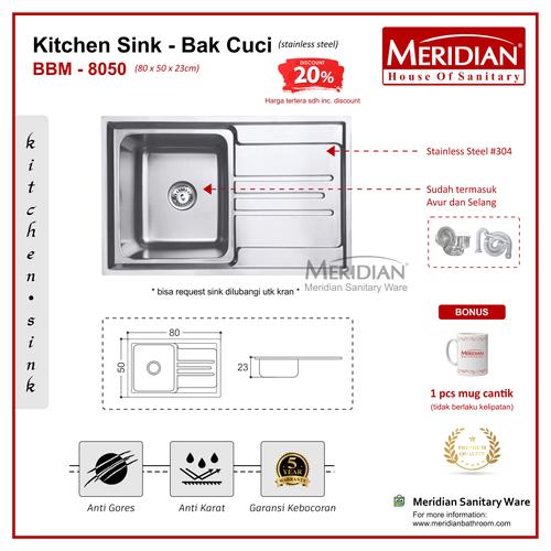 Jual MERIDIAN Kitchen Sink Stainless BBM 8050 - Jakarta Barat ...
