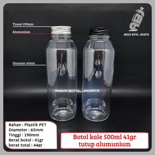 Jual Botol KALE 500ml berat 41gr tebal tutup alumunium - Gold, Plastik ...