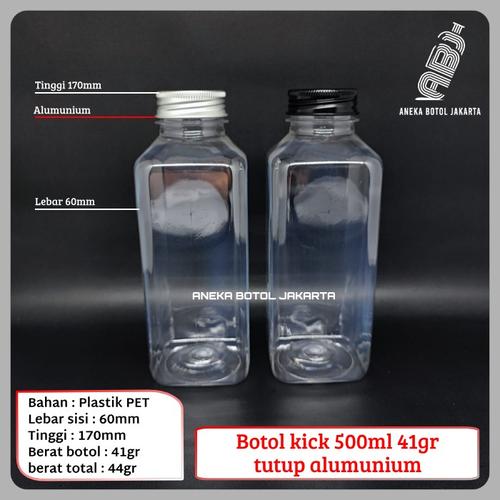 Jual Botol KICK 500ml berat 41gr tutup kale alumunium - Hitam, Plastik ...