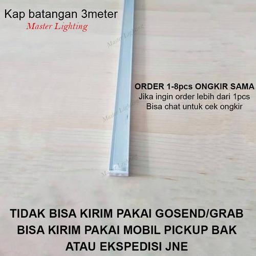 Jual Kap lampu batangan 3 meter alumunium bentuk rata rumah lampu strip ...