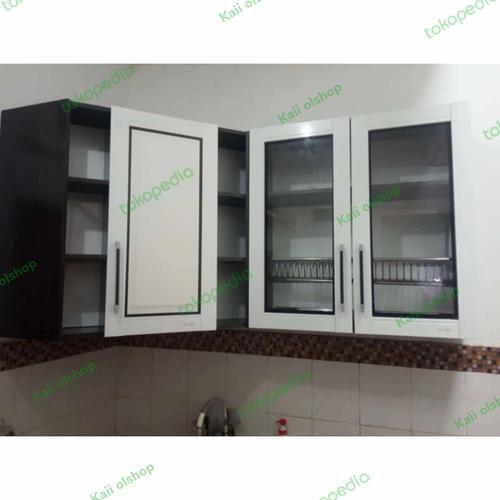 Jual Kitchen set/Lemari dapur 3 pintu letter L dan rak piring stainless ...
