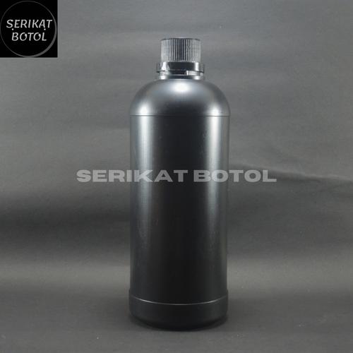 Jual BOTOL PLASTIK 1 LITER HITAM AGRO PESTISIDA KIMIA PUPUK HDPE 1000ML ...