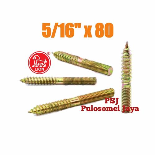 Jual Hanger Bolt / Baut Gantung / Baut Kaki TV Kuning 5/16" x 80 - Kota ...