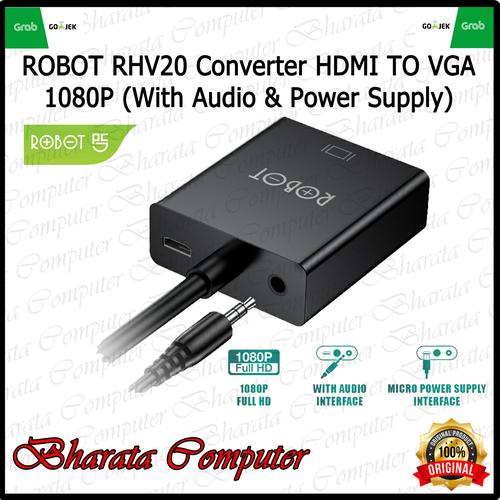 Jual ROBOT RHV20 Converter HDMI TO VGA 1080P (With Audio & Power Supply ...