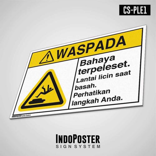 Jual Safety Sign K3 PVC ANSI Bahaya Terpeleset Perhatikan Langkah Anda ...