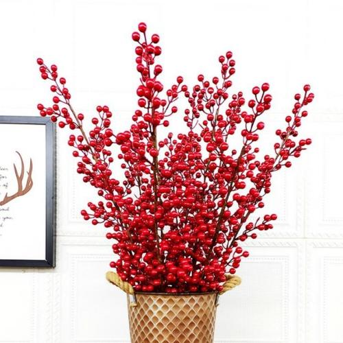 Jual Bunga Artificial Cherry Merah 7 / 10 Cabang Hiasan Pohon Sincia ...