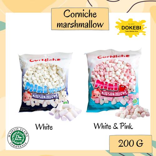 Jual CORNICHE Halal Mini Marshmallow Permen 200gr / Snow White / Pink ...