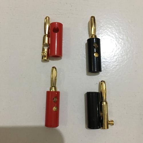 Jual Banana Plug Gold Plate max 12 awg per set 4 pcs, model baut - Kota ...