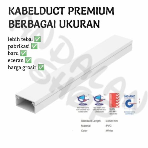 Jual Kabel duct pvc premium 3m/ kabelduct/ pelingdung kabel PREMIUM 100 ...