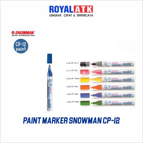 Jual Spidol Cat Warna Permanen Paint Marker Snowman CP12 Medium Tip ...