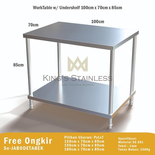 Jual Worktable | Meja stainless Steel | Meja 2 tingkat | Meja dapur ...