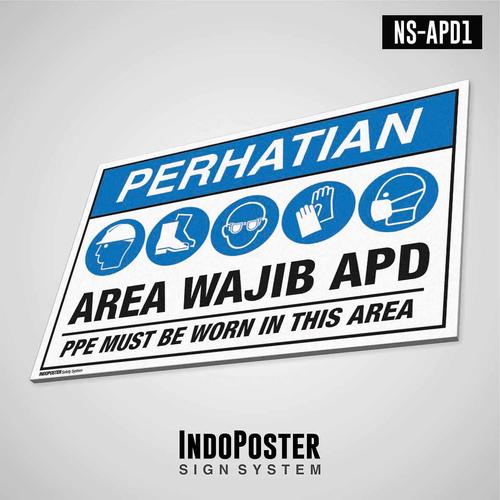 Jual Safety Sign K3 PVC ANSI Area Wajib APD Alat Pelindung Diri PPE - S ...