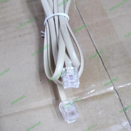 Jual kabel telpon + konector rj11 4 pin siap pakai kabel telepon 2 ...