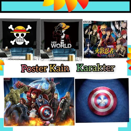 Jual KN HIASAN DINDING POSTER KAIN ONE PIECE ANIME NARUTO DEKORASI ...
