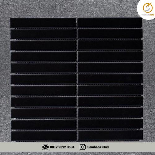 Jual Backsplash Tile Type Pottery Long Striped Black Matt Venus Tiles ...