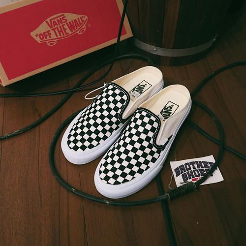 Jual SEPATU VANS SLIP ON MULE CHECKERBOARD BLACK WHITE - HITAM PUTIH ...