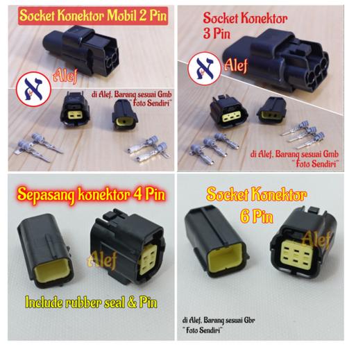 Jual socket konektor mobil 2 3 4 6 8 10 12 PIN high quality waterproof ...