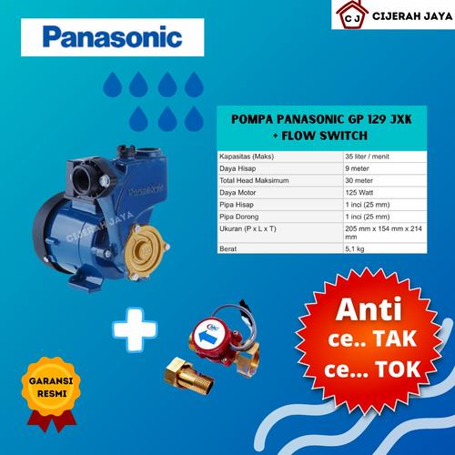 Jual PANASONIC POMPA BOOSTER GP 129 JXK + FLOW SWITCH 1X1 / POMPA ...