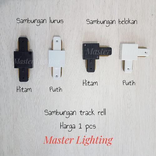 Jual Sambungan rel lurus untuk track light decor lighting - Hitam ...