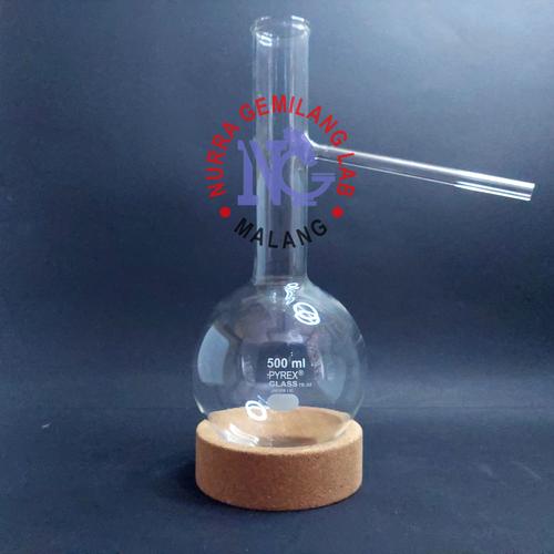 Jual Labu Destilasi 500 ml Distilling Flask Pyrex Corning USA Asli ...