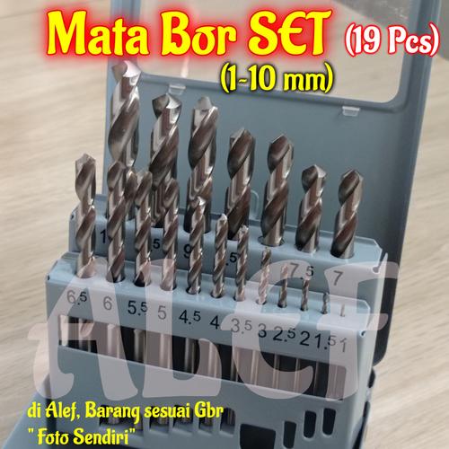 Jual Mata bor set HSS wipro jck 19 Pcs 1 - 10 mm mata bor besi - Kota ...