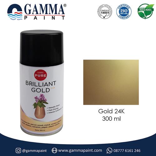 Jual Gamma PURE Spray Paint 300ml - BRILLIANT GOLD METALLIC PAINT ...