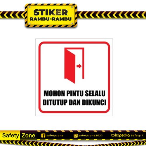 Jual STIKER SIGN MOHON PINTU SELALU DITUTUP - 20X20CM - Jakarta Barat ...