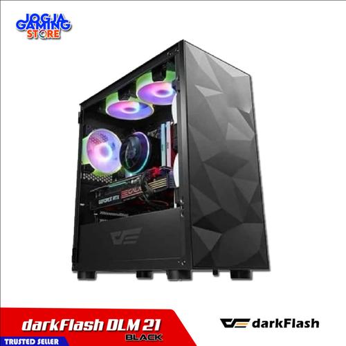 Jual AIGO DARKFLASH DLM21 MESH BLACK -Tempered Glass Micro ATX Gaming ...