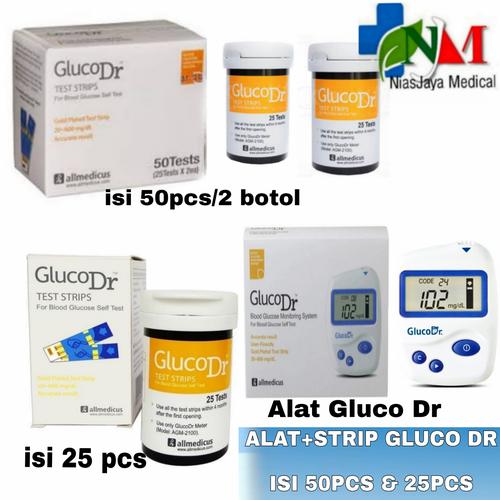 Jual Alat Gluco Dr/strip Gluco Dr isi 50pcs Gluco Dr bioSensor Gula ...