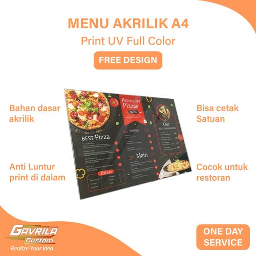 Jual Custom Menu Akrilik Tebal 3 MM Ukuran A4 Print UV Murah - Jakarta ...