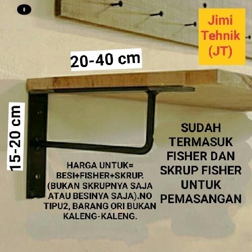 Promo Rak besi siku besi ambalan rak penyangga papan rak sudut 20x40cm ...