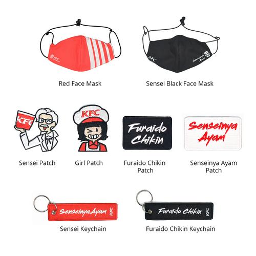 Promo Accessories KITC X KFC Face Mask Keychain Patch - Furaido Patch ...