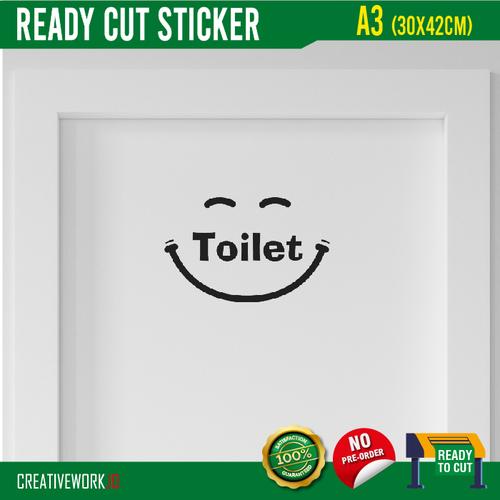 Jual Cutting Sticker Kaca / Sticker Dinding Toilet Visitors smile ...