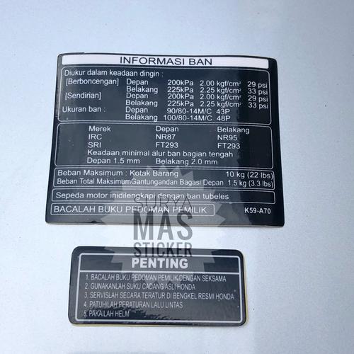Jual sticker stiker penting peringatan warning honda yamaha motor ...