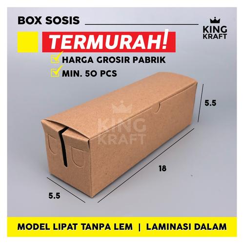 Jual SOSIS BOX SOSIS BAKAR PACKAGING SOSIS KRAFT LAMINASI ALAS MAKANAN ...