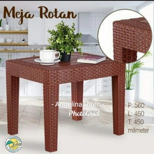 Jual Meja Rotan Tabitha - Meja Santai Rotan Tebal - Cokelat - Kab ...