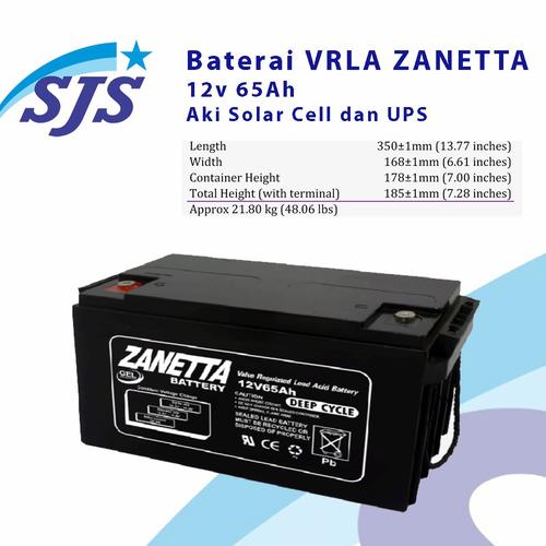 Jual aki vrla gel 12v 65ah Zanetta deep cycle battery - Kota Surabaya ...