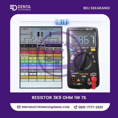 Jual RESISTOR 3K9 OHM 1W 1PERSEN DIP - 3.90K OHM - Kota Tangerang ...