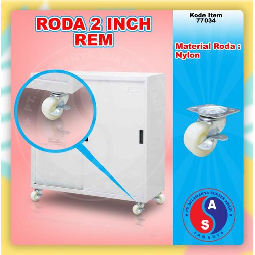 Jual RODA NYLON PUTIH 2 INCH + REM RODA CASTER RODA TROLLEY RODA TROLI ...