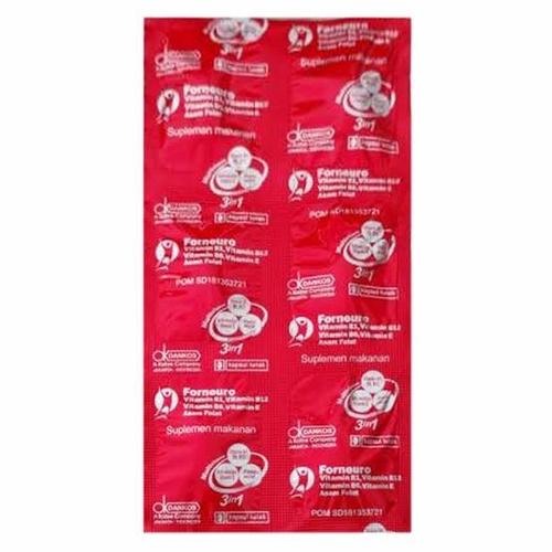 Jual forneuro vitamin B1 B6 B12 E asam folat isi 6 kapsul 6kapsul 6's ...