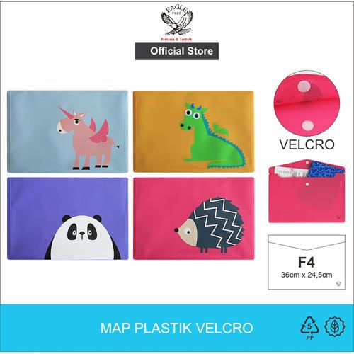 Jual EAGLE Smart Pocket Map Plastik Velcro Motif Cute Animal Folio ...