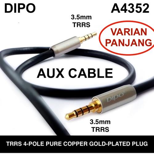 Jual DIPO A4352 TRRS 4-pole 3.5mm AUX Audio Cable OD4.5mm PVC BLACK ...