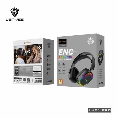 Jual LENYES LH21 Pro ENC RGB Light 40ms Headphone Gaming Bluetooth ...