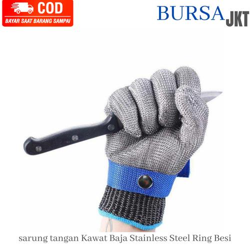 Jual Sarung Tangan Besi Baja Kawat Anti Pisau Senjata Tajam Utk ...