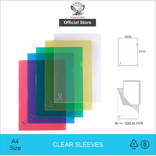 Jual Map Plastik Bening/Map L/Clear Sleeves Eagle Files A4 E 201 12pcs ...