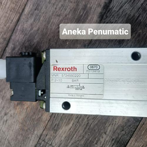 Jual SOLENOID VALVE REXROTH MNR 5724550220 1/2" AC220V/24VDC 3/2 WAY ...